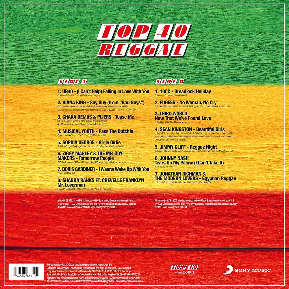 Various Top 40 – Reggae (Coloured) LP – TLPma